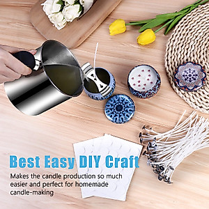 Candle Making Pouring Pot, DINGPAI 44oz Double Boiler Wax Melting Pot, 1pc Spoon, 304 Stainless Steel Candle Making Pitcher, Silver Color with Heat-Resistant Handle and Dripless Pouring Spout Design