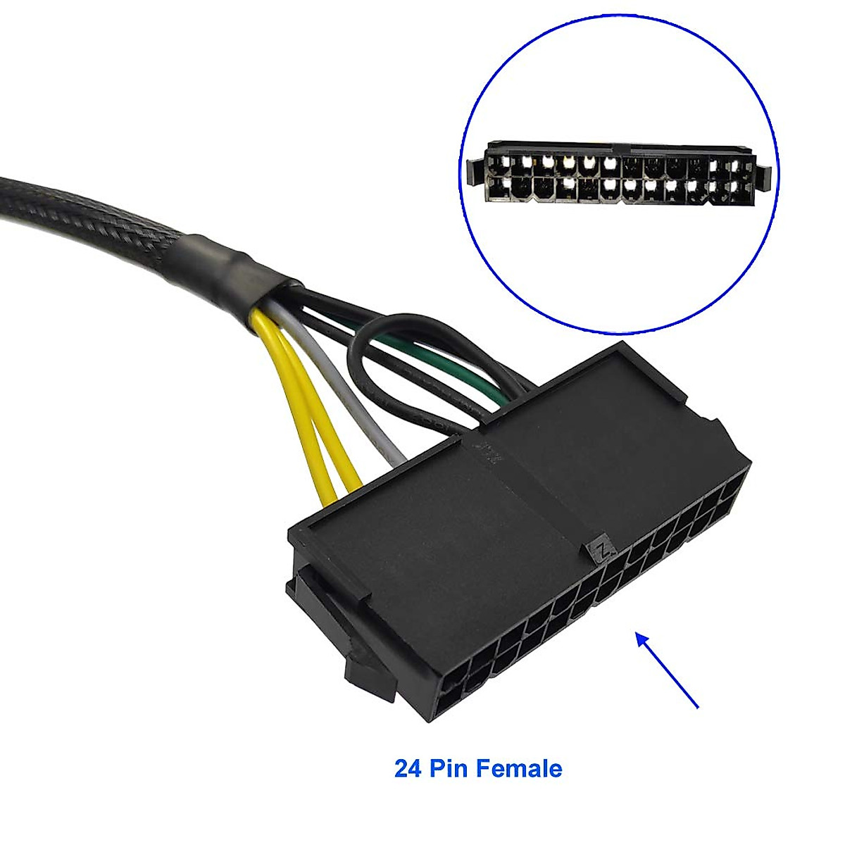 COMeap 24 Pin to 6 Pin ATX PSU Power Adapter Cable for Dell Motherboard with 6 Pin Port 13.3-inch(34cm)