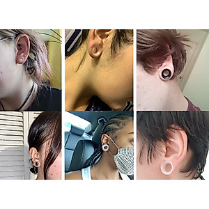 Cisyozi 00G Plugs Gauges Tunnels Earrings Ultra Thin Silicone Plastic Ear Skin Flexible Flesh Clear Tunnel Expander Stretching Gauge Earlets Plugs Gauges Kit Earlets Retainer for Women Men 00G(10mm)