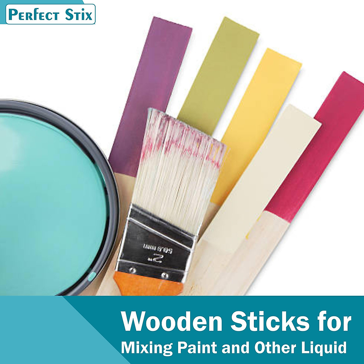 Perfect Stix - PAINT12-100 12" Wooden Paint Paddle Stirrer Sticks Length (Pack of 100)