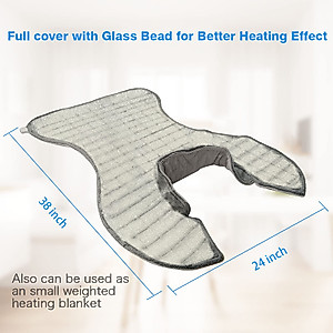 Large Heating Pad for Neck,Shoulder,Back,38" x 24" Full Weighted Heating Pad for for Back Pain Relief, 3lb, 12 Heat Level Hot Heated Pad, 1-24Hour Auto Shut Off, Stay on Function,Fast Heating Wrap