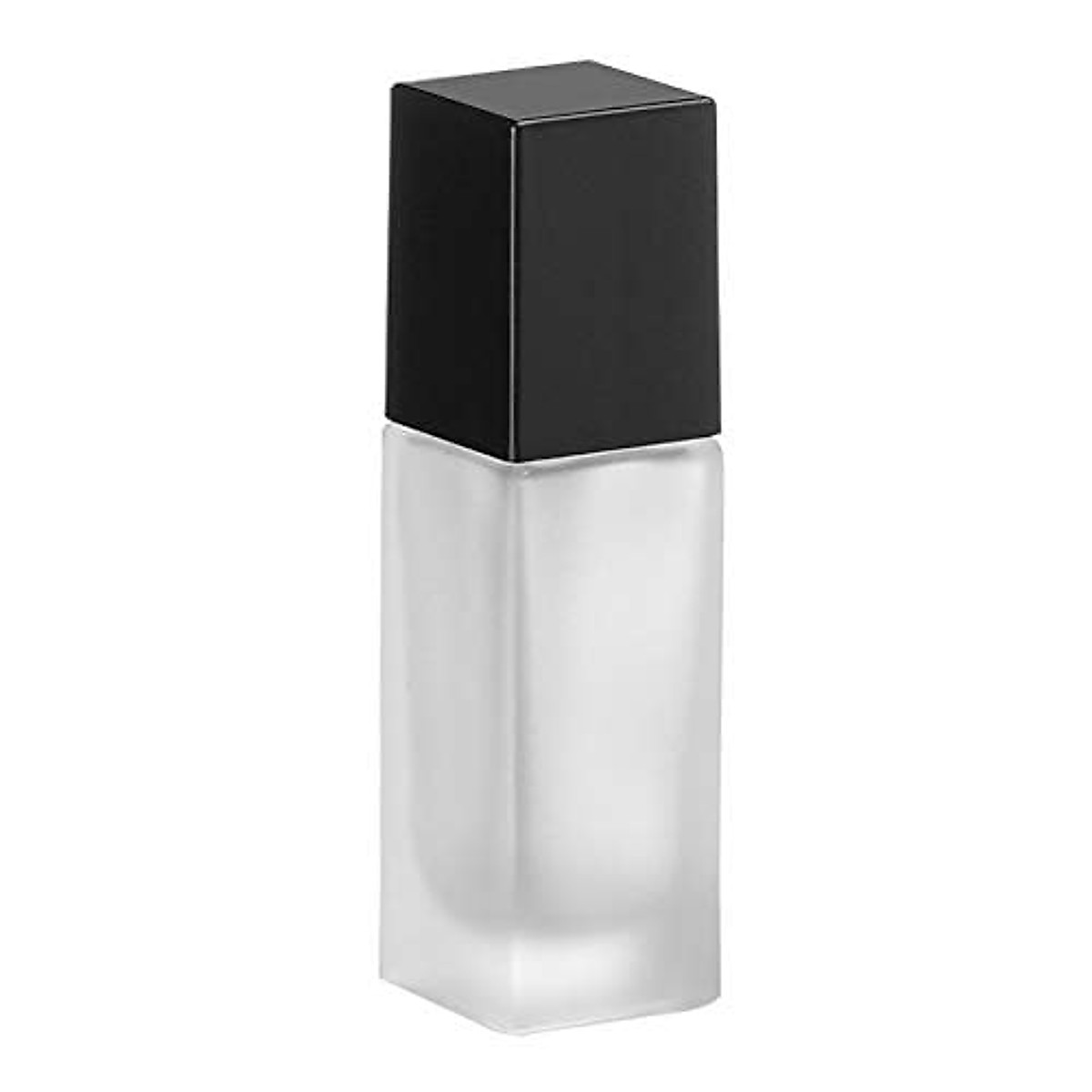 2 Pack 30ml/1 Oz Frosted Glass Foundation Bottle,Empty Refillable Square Lotion Bottle With Press Pump for Lotion Liquid Body Cream Cosmetic Travel Foundation Samples Vials-Pipette&Funnel Included