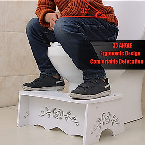 Squatting Toilet Stool for Adults, Poop Stool for Squatting Posture, Sturdy Toilet Step Stool, Steps Squat Stool Detachable Wood-Plastic Composites, Environmentally Friendly Materials, Easy to Wash