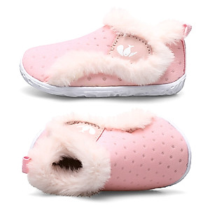 FEETCITY Newborn Baby Booties Non-Slip Sole for Boys Girls Infant Winter Shoes Warm Fleece Cozy Socks Shoes 12-18 Months