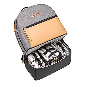 Petunia Pickle Bottom Axis Backpack | Baby Bag | Diaper Bag Backpack | Baby Bottle Bag for Parents | Stylish Baby Bag Organizer| Sophisticated and Spacious Backpack for On The Go Moms | Camel/Graphite