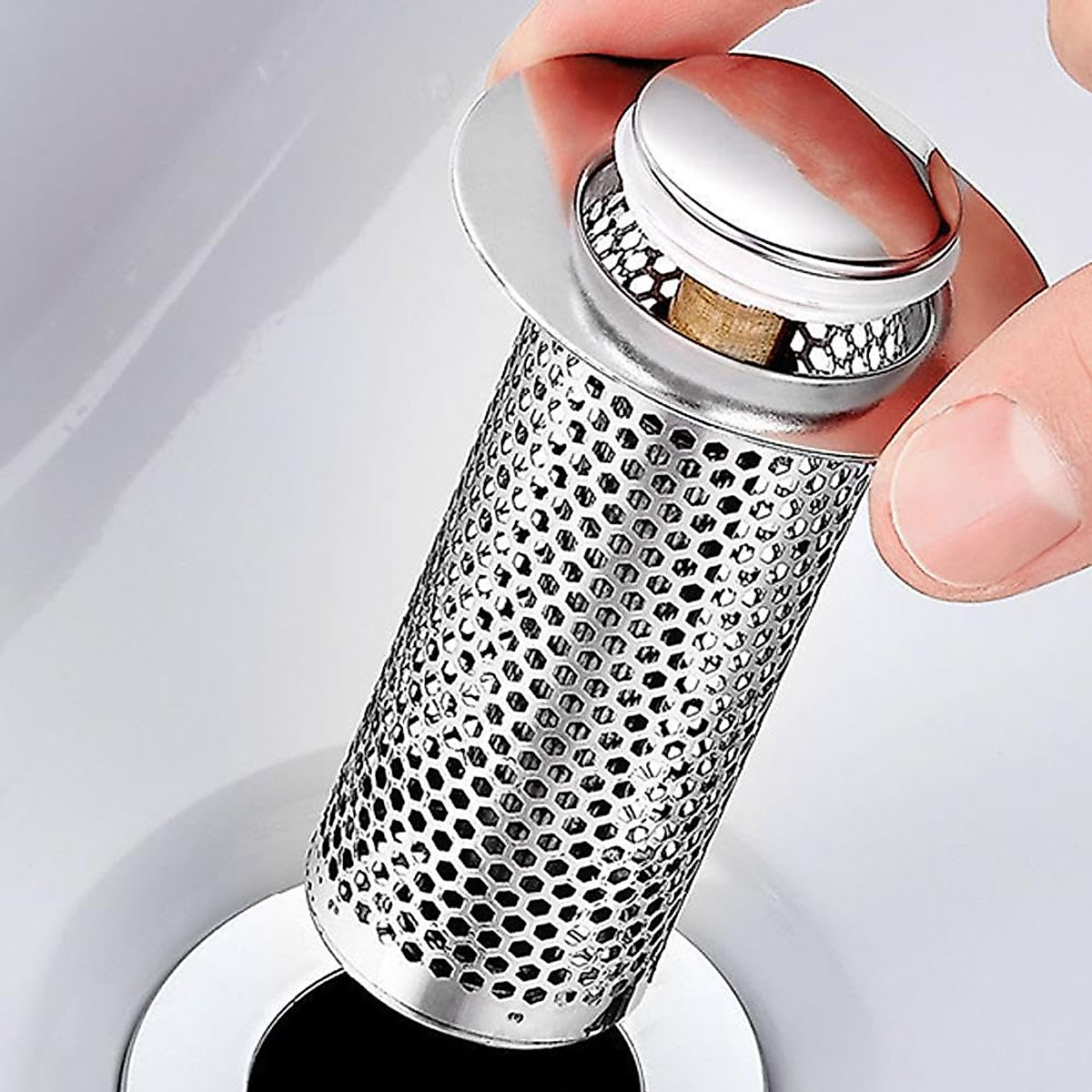 Generic Stainless Steel Floor Drain Filter, 2024 New Bathtub Sink Strainer, up Sink Filter, Rustproof Sink Strainer, Bathroom Sink Strainer for Kitchen,Bathtub and Floor Drain (5 * 3.3cm)
