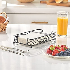 LEVIMETREE Guest Towel Napkin Holder – Cast Iron Black Napkin Holder for Table – Versatile and Modern Bathroom Napkins Guest Disposable – Premium Paper Hand Towels Kitchen Caddy