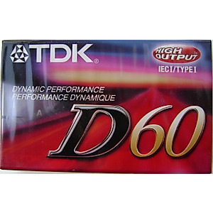 TDK D60 ICE I/Type I Dynamic Performance High Output Audio Cassette Tape - A superior general-purpose audio cassette