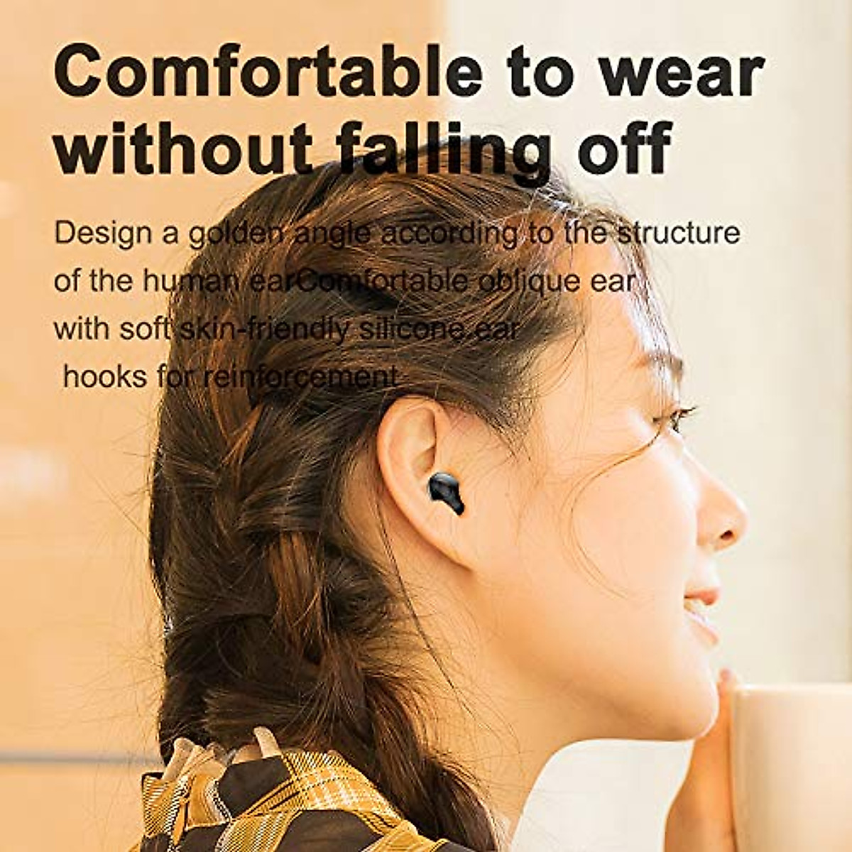 Wireless Earbuds,Bluetooth Headphones with Mic USB-C LED Display Charging Case, IPX6 Waterproof Wireless Earphones,HiFi Stereo Deep Bass,in-Ear Headset for Sport Work