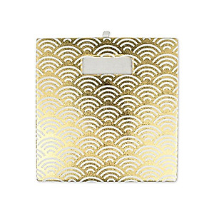 DII Collapsible Hard Sided Bin, Waves, Gold, Large