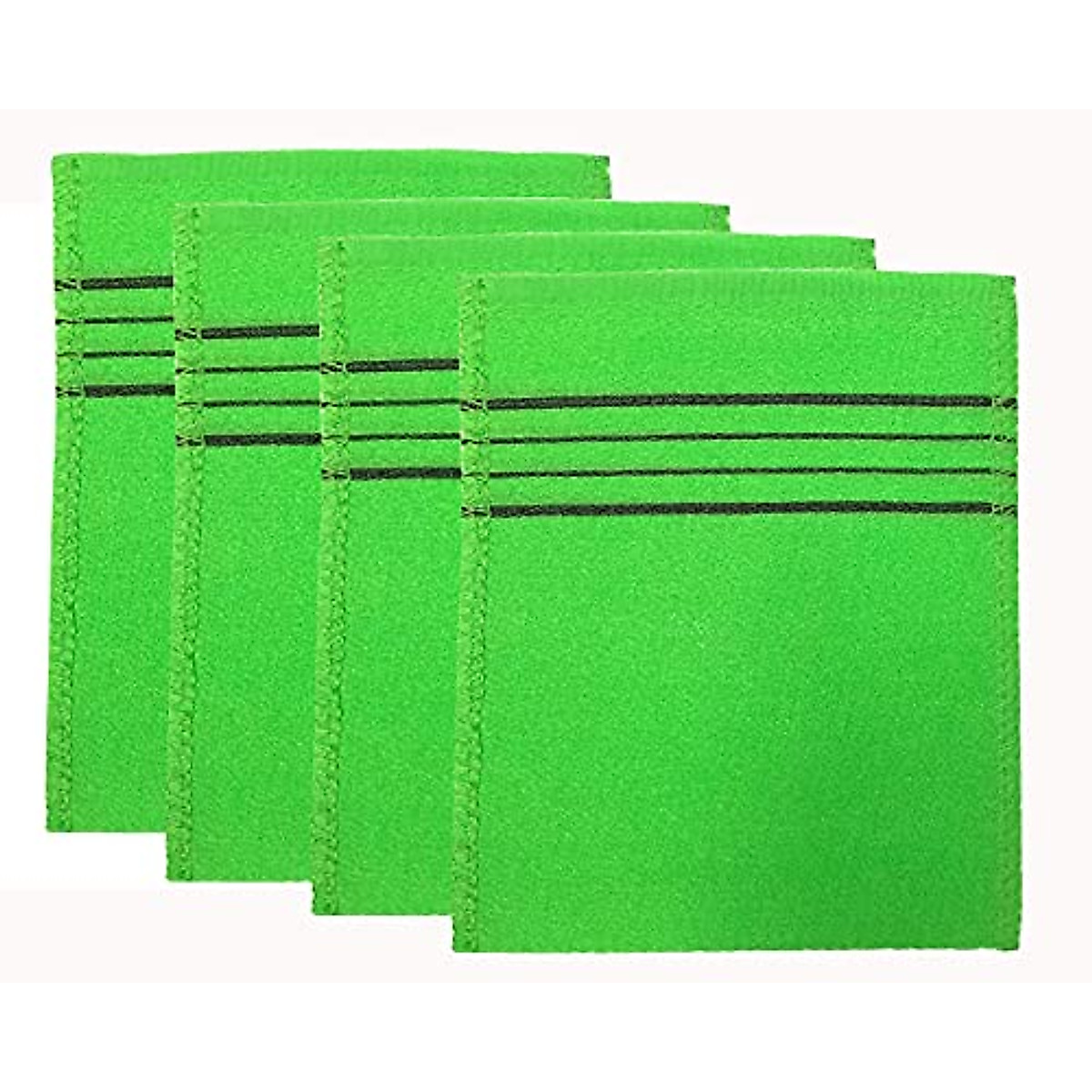 Genuine Korean Exfoliating Bath Washcloths Scrub Glove for Body / Premium Rayon Korean Skin Italy Towels Mitt (4pcs - Green)