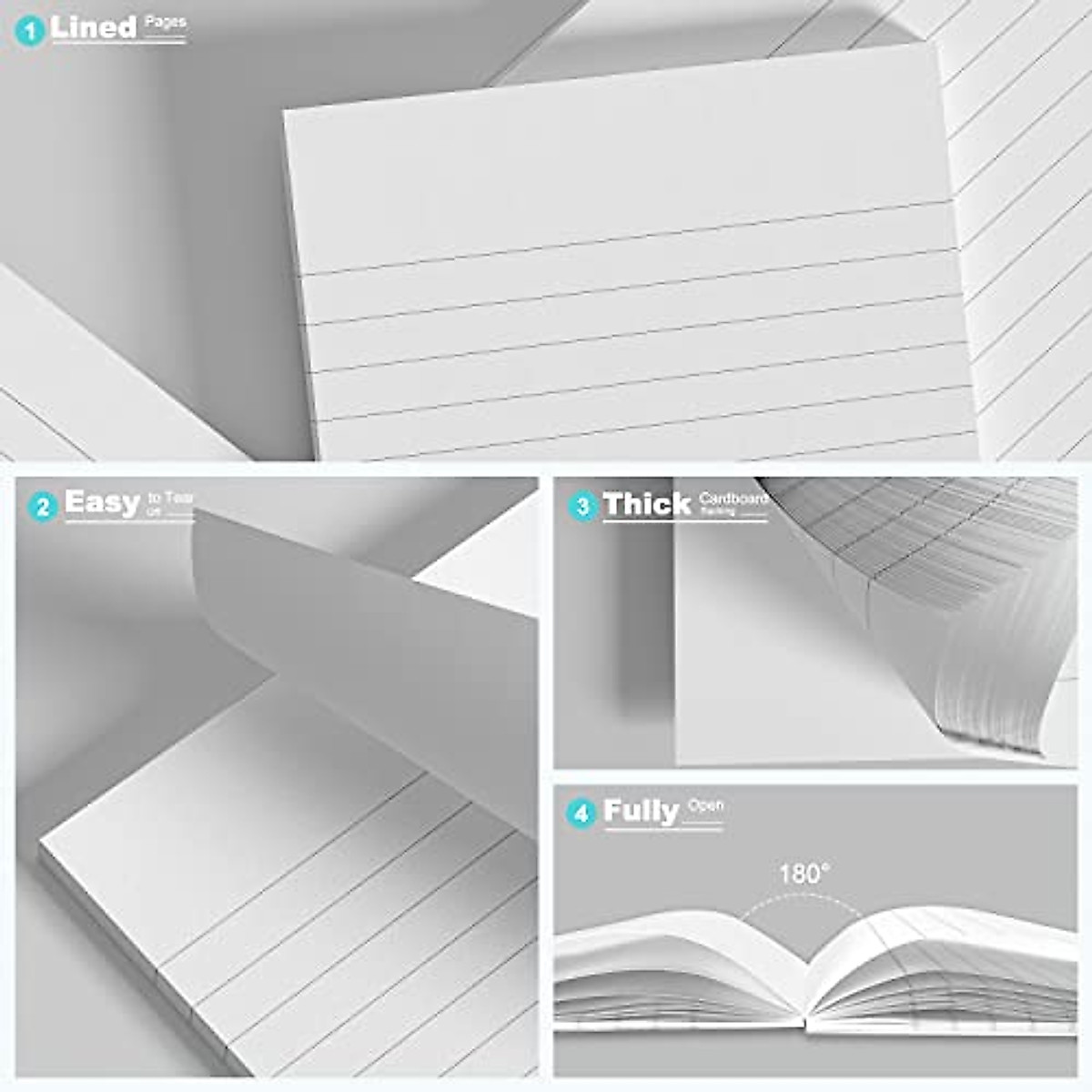 10 Pack Note Pads Small 4x6 Inch Lined Writing Memo Pads Refills Scratch Pads with 50 Sheets Each Pad Narrow Ruled Mini Pocket Notebook Writing Pads of Paper for Daily Work Planning and Organization