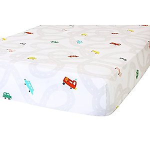 100% Cotton Fitted Crib Sheet - Premium Baby Bedding - Soft, Breathable & Durable - Cars Print