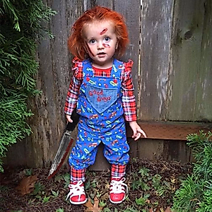 Halloween Knife Prop Chuckys Tattoo Halloween Scars Fake Stitches Chuckys Makeup Kit Fake Knife Toy Face Scars Temporary Tattoo Chuckys Costume Accessories