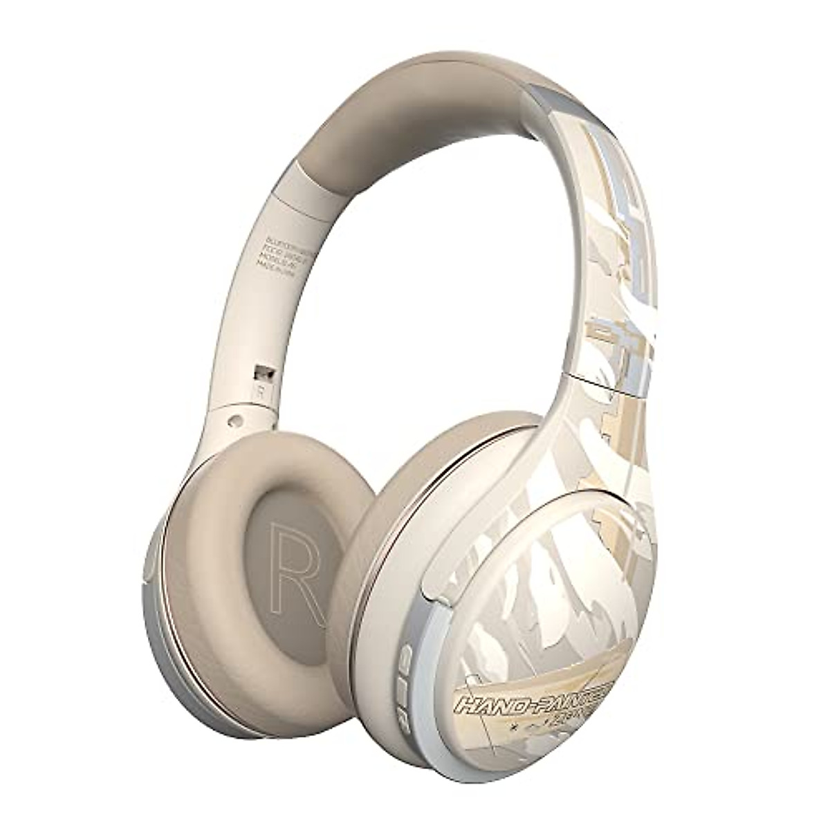 Greshare Wireless Headphone,Active Noise Canceling Headphones with Microphone Deep Bass Bluetooth Gaming Over-Ear Headset for Cellphone PC ipad Tablet Laptop. (Off-White)