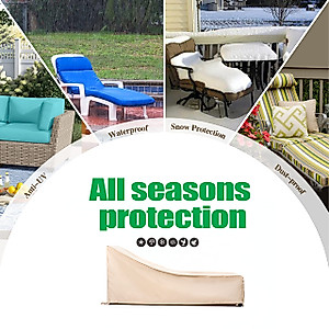 F&J Outdoors Waterproof UV Resistant Heavy Duty Patio Chaise Lounge Chair Cover, 2Pack, 79"Lx30"Wx30"H, Beige