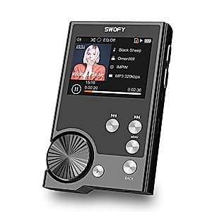 Swofy HiFi MP3 Player Digital Audio Player Lossless DSD High Resolution Digital Audio Music Player, Portable High Definition Portable Audio Player with 128GB Memory Card Supports up to 256GB.