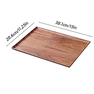 Decorative Serving Tray Imitation Wood Grain Rectangular Large Tray Simple and Practical Cup Storage Tray Breakfast, Afternoon Tea Tray Tray for Coffee Bathroom Tray Perfume Tray