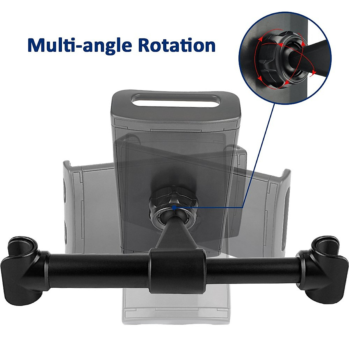 Tryone Universal Car Headrest Tablet Holder for 4.7-12.9 Inch Devices - Sturdy, Easy Installation, 360 Rotation, Foldable Design