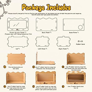 Rubor Hamster Digging Box Syrian Visible Hideout and Exploration House with Acrylic Transparent Board for Dwarf Gerbils Mice Degus or Other Small Pets