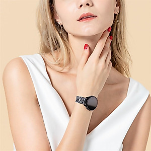 Bling Bands Compatible with Samsung Galaxy Watch 7 6 5 4 Band 40mm 44mm/ Galaxy Watch 6 4 Classic Band 43mm 47mm 46mm 42mm/Watch 5 pro 45mm/Active 2 Band, 20mm Bling Glitter Leather Band