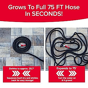 Pocket Hose Silver Bullet 2.0 Expandable Garden Hose 75-FT with Turbo Shot Nozzle, AS-SEEN-ON-TV, Lead-Free, Solid Aluminum Connectors, Easy On/Off Valve, Kink-Free, Leak-Proof