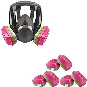 barenzu Full Face Respirator Mask, 6800 Reusable Respirator Mask with Filters, Anti-fog, Organic Vapor Respirator, Ideal for Paint, Dust, Spraying, Chemicals, Epoxy Resin(Includes 4-Pair Filters)