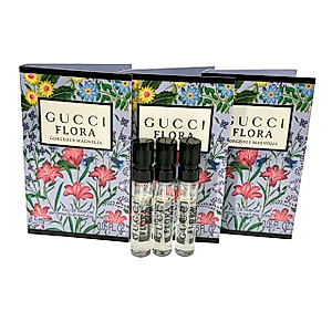 Gucci Flora Gorgeous Magnolia Sample Perfume Women EDP Spray 1.5 ml / 0.05 oz - set of 3
