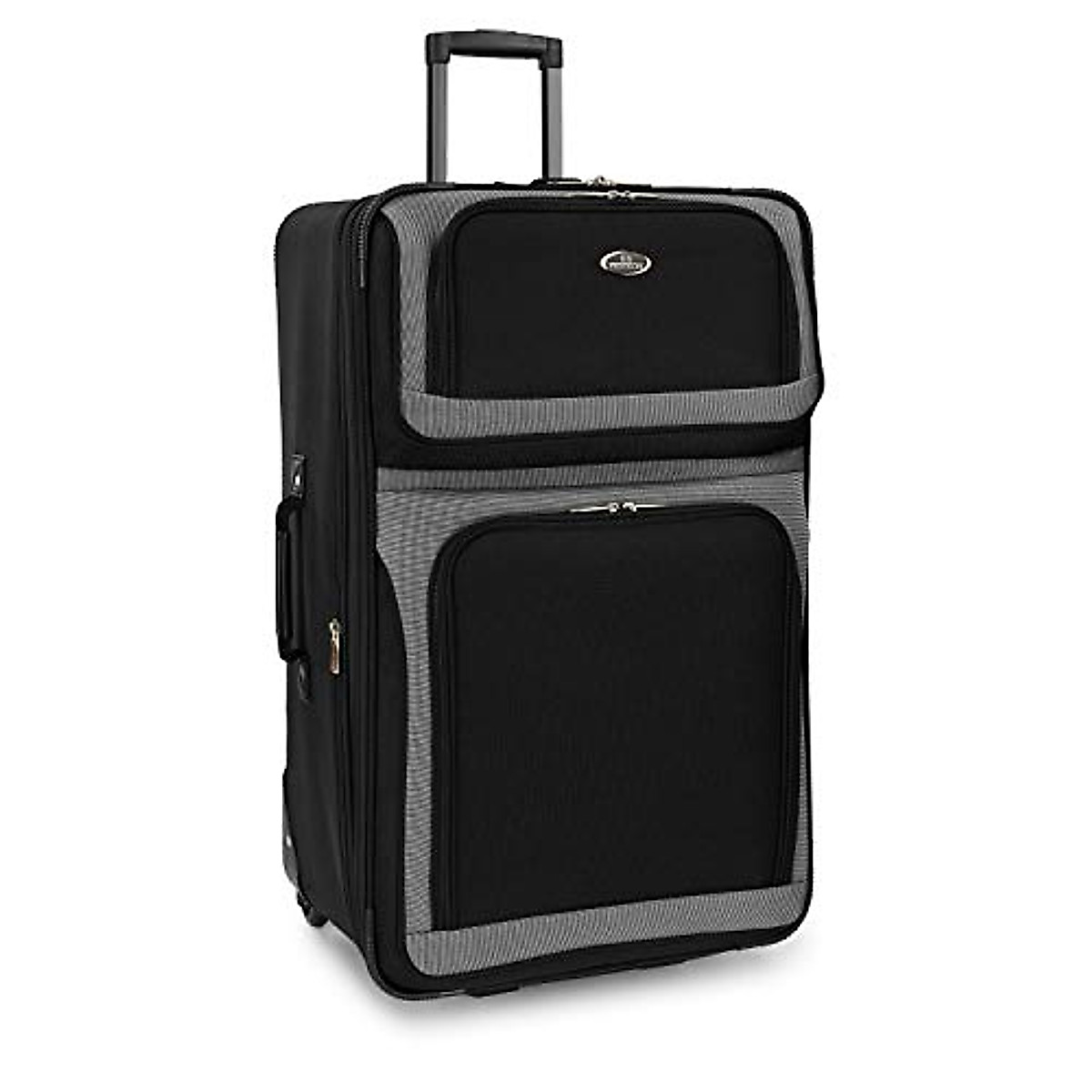 U.S. Traveler New Yorker Lightweight Softside Expandable Travel Rolling Luggage, Black/Grey, 4-Piece Set (15/21/25/29)