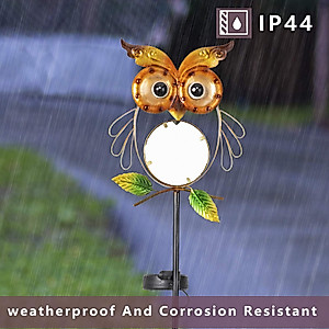 KUBILIGHT Garden Solar Lights Owl Decor - Decorative Solar Stakes Lights, Waterproof Outdoor Owl Tunnel Lighting for Outside Lawn Patio Yard Decorations