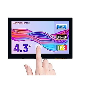 Waveshare 4.3inch Capacitive Touch Display Compatible with Raspberry Pi Pi 4B/3B+/3A+/3B/2B/B+/A+/CM3/3+/4 800×480 Resolution IPS Wide Angle MIPI DSI Interface