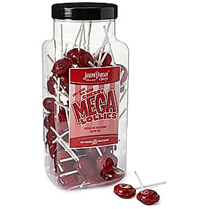 Joseph Dobson & Sons Cherry Lollies, Unwrapped, 1990 g, Pack of 90