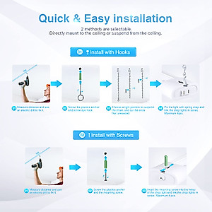 Ensenior 10 Pack Linkable Led Shop Light 4ft for Garage, 4400 High Lumens, 36W Equivalent 280W, 5000K Daylight, 48 Inch Utility shop led lights, Surface or Hanging Mount Fixtures, White, ETL Certified