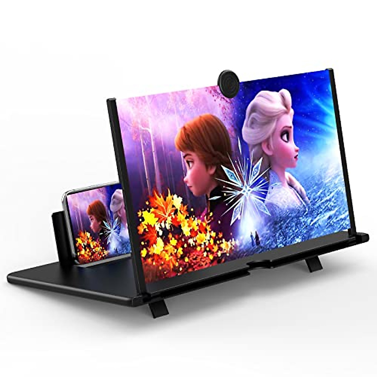 12" Screen Magnifier for Cell Phone - 3D HD Magnifying Projector Screen Enlarger Expanders for Movies, Videos and Gaming – Foldable Phone Stand with Screen Amplifier–Compatible with All Smartphones