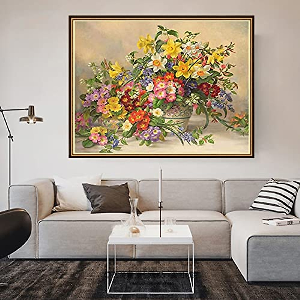 Fanxvivy Beginners Cross Stitch Kits Stamped Full Range of Embroidery Starter Kits for Beginners DIY 11CT Preprinted Cross-Stitch Kit for Adults Needlepoint Kits- (Cross Stitches kit 07)