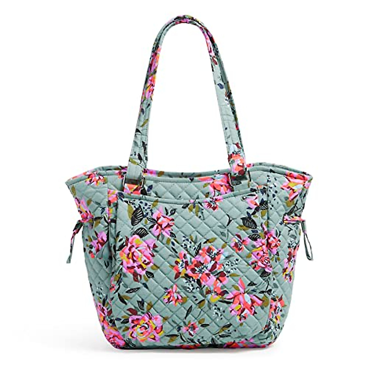Vera Bradley Women's Cotton Glenna Satchel Purse, Rosy Outlook - Recycled Cotton, One Size