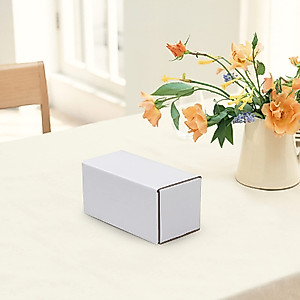 HORLIMER Shipping Boxes Set of 50, Small Corrugated Cardboard Box Literature Mailer, (White, 4.6" x 2.2" x 2.2")