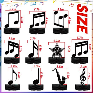 12 Pcs Music Notes Honeycomb Centerpieces Music Party Decoration Music Party Supplies Retro Table Decor Kids' Party Centerpieces Music Notes Silhouette Table Toppers for Baby Shower Theme Birthday
