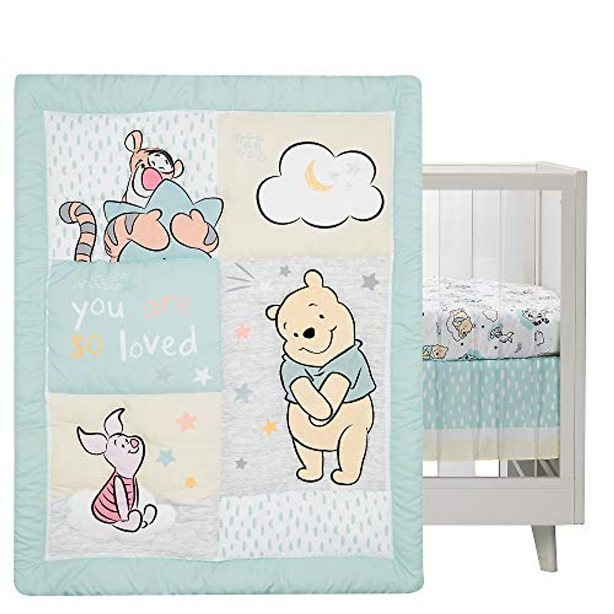 Lambs & Ivy Disney Baby Winnie The Pooh Hugs 3-Piece Nursery Crib Bedding Set