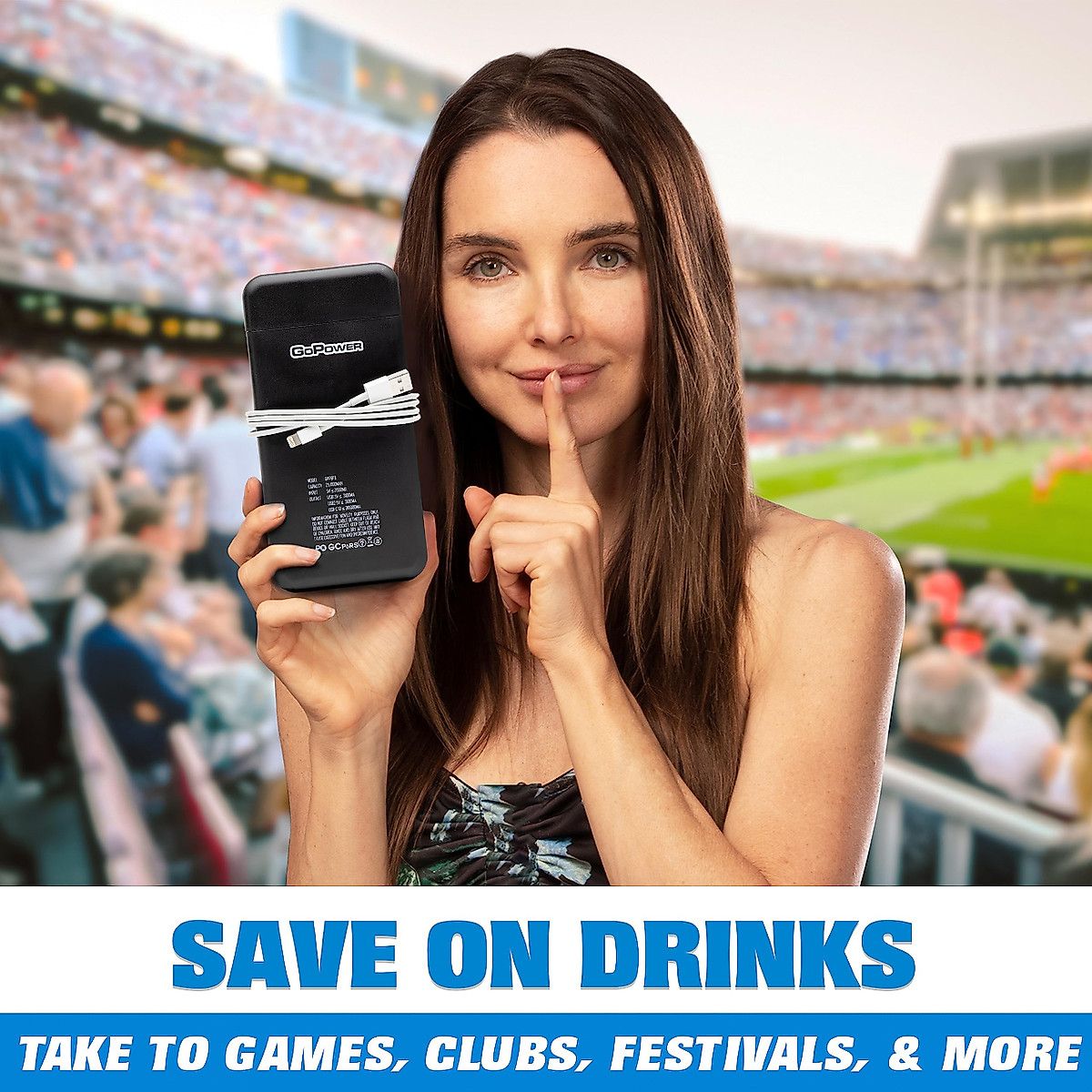 GoPong Power Bank Flask - 8 oz Hidden Alcohol Container - Includes Funnel and Liquor Bottle Pour Spout