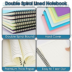 Aosmeol Spiral Notebook,6 Pack A5 5.7 x 8.3 Inch Spiral Lined Notebook,Thick Paper Hardcover Spiral Notebooks,College Ruled Notebooks for Writing School Office Business,60 Sheets 120 Pages,6 Colors