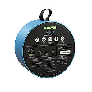 Shure AONIC 215 Wired Sound Isolating Earbuds, Clear Sound, Single Driver, Secure In-Ear Fit, Detachable Cable, Durable Quality, Compatible with Apple & Android Devices - Black