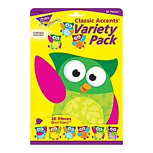 TREND enterprises, Inc. Owl-Stars! Classic Accents Variety Pack, 36 ct