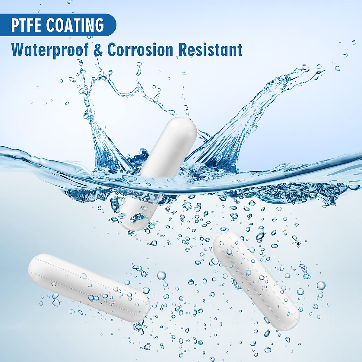 4 Pcs Magnetic Stirrer Mixer Stir Bar Spinner Bars 10mm(0.4inch), Annhua Stir Plate Magnet Bar Stirring Bar for Laboratory, Household, Office - White