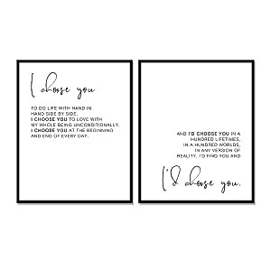 I Choose You To Do Life And I'd Choose You Wall Decor Bedroom Sign Engagement Wedding Gift Couples Anniversary Gift Love Quotes Print UNFRAMED (11X14 INCH)