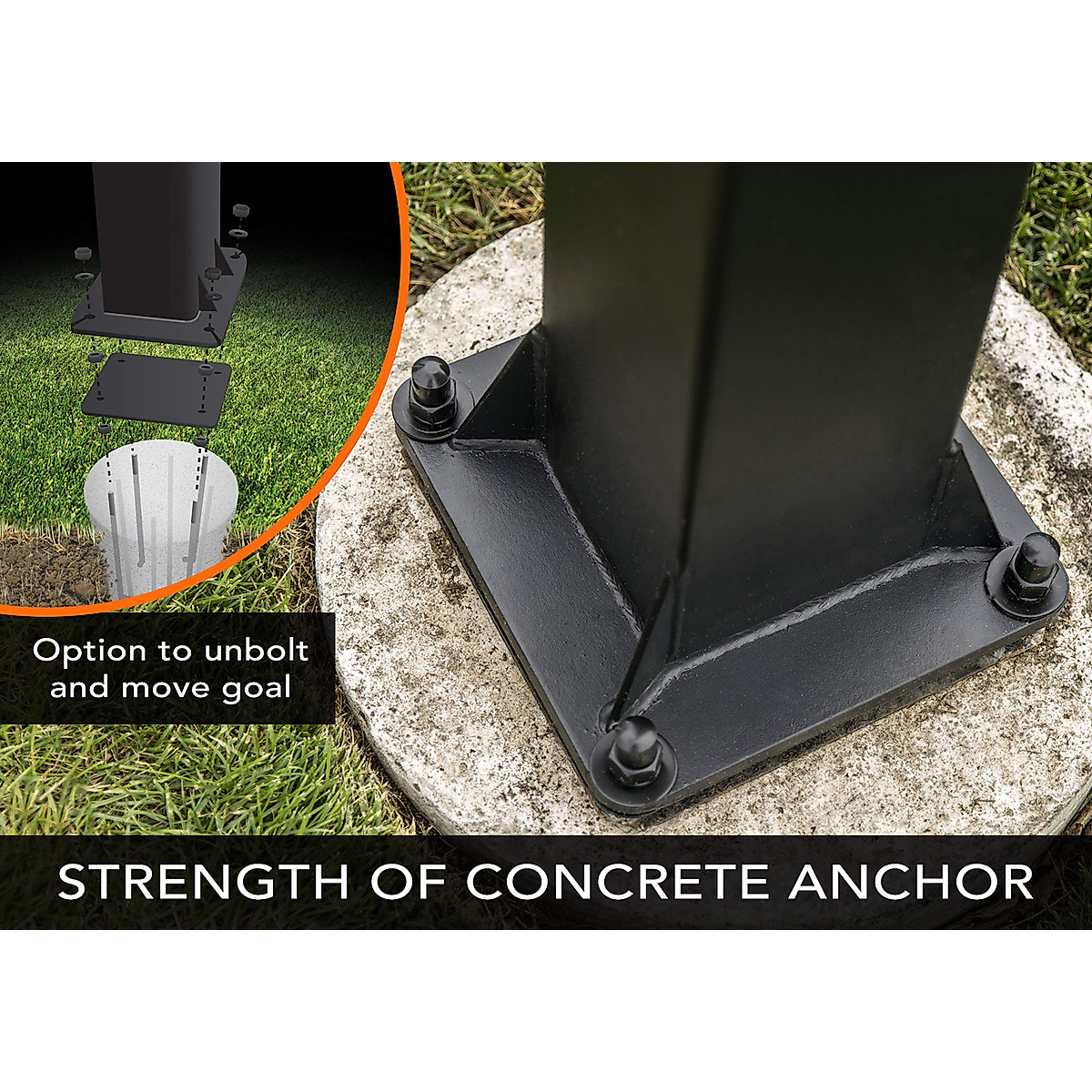 Goalrilla Basketball Hoops with Tempered Glass Basketball Goal Backboard, Black Anodized Frame, and In-ground Anchor System