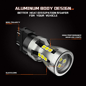 SEALIGHT 3157 LED Bulbs, 3157 LED Reverse Lights, 3157 LED Backup Reverse Lights 6000K 3000Lumens Super Bright, LED Brake Lights Tail Lights, Turn Signal LED - 3056 3156 3057 3157 LED Bulb, Pack of 2
