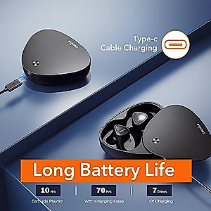 comiso E8 Wireless Earbuds, Bluetooth 5.3 Headphones with Punchy Bass, Built in ENC & Active EQ, Touch Control, 70H Playtime, Ear Buds Wireless Bluetooth Earbuds with Soft Hooks - Black