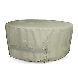 Covermates Round Accent Table Cover - Patio Outdoor Furniture Cover, Water Resistant Outdoor Ottoman/Side Table Cover, Elite 300D Polyester, 36DIAMETER x 25H, Khaki