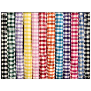 5 Yards Checkered Fabric 60" Wide - Gingham Buffalo Check Fabric | 100% Polyester White & Red Check Fabric | Perfect for Parties Fabric, Picnics, Indoor and Outdoor Table Cloths and Curtains